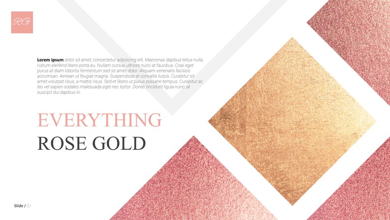 Rose Gold Powerpoint Presentation - Etsy