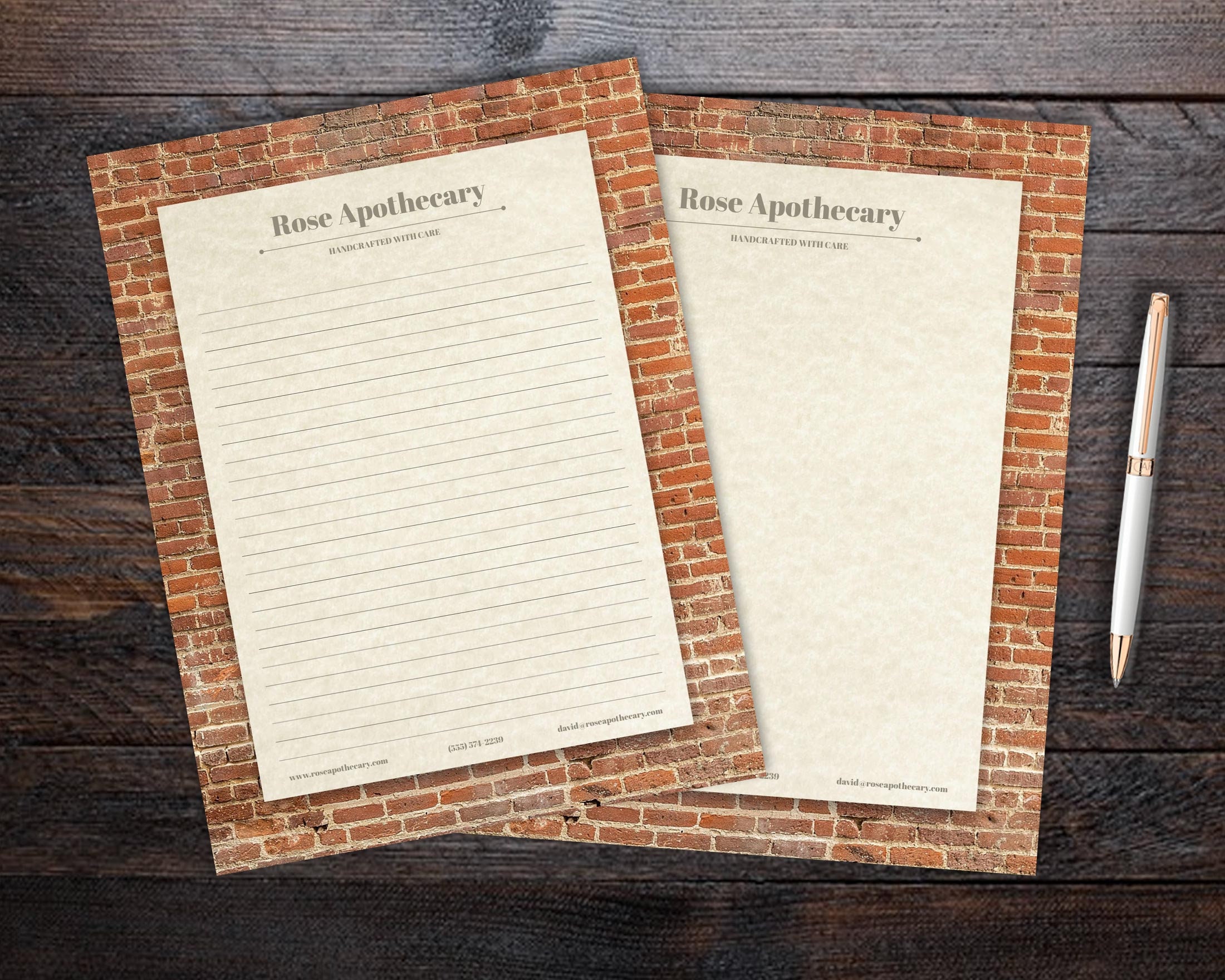 Red Bricks - Printable Custom Letterhead / Stationary / Journal ...