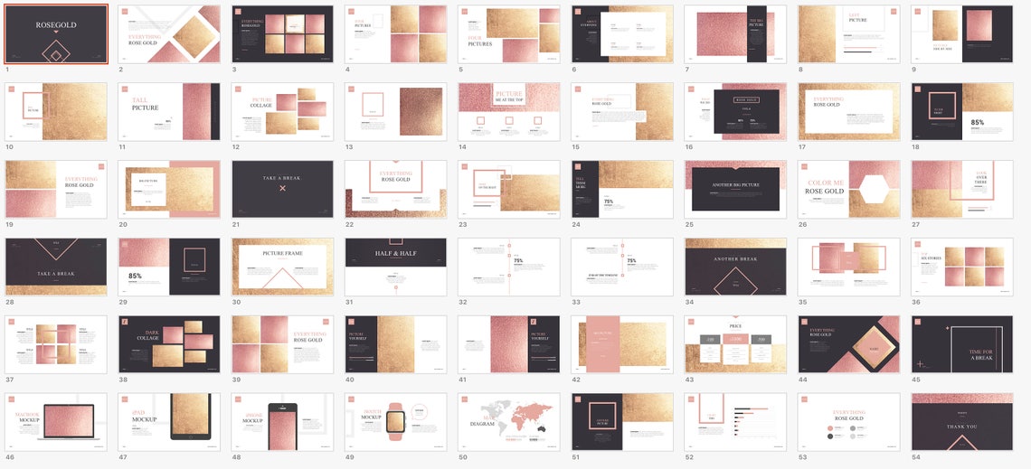 Rose Gold Powerpoint Presentation - Etsy