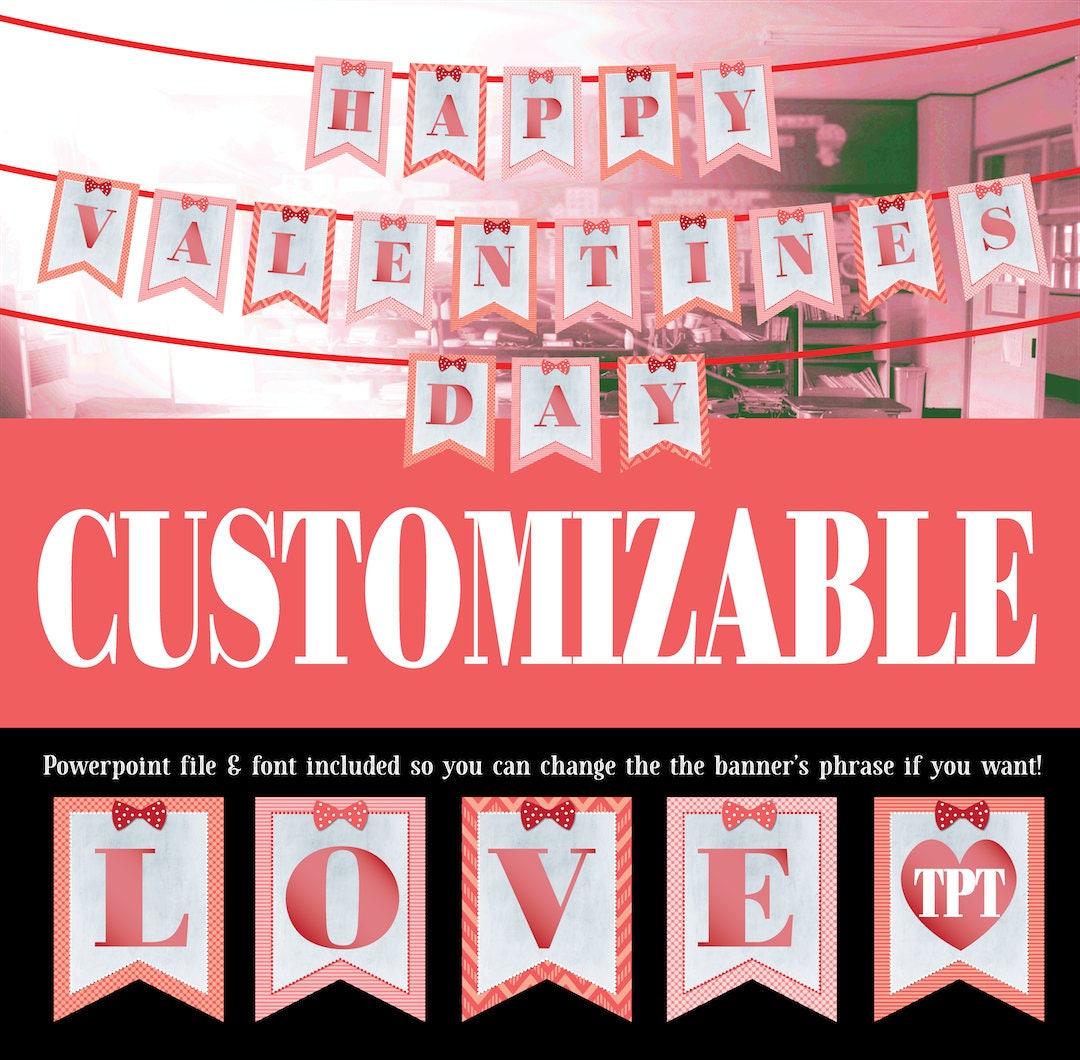 Valentine's Day Printable and Editable Banner - You'll LOVE Them! - Etsy