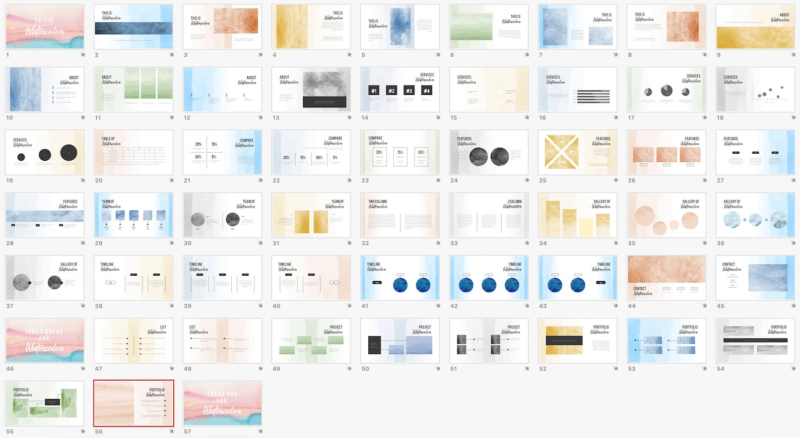 Watercolor - Powerpoint Presentation - Etsy