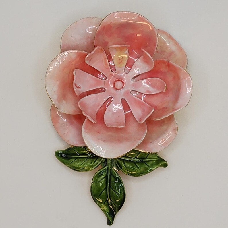 Vintage ORIGINAL by ROBERT Pink Enamel Flower Brooch, 1960s Floral Pin ...