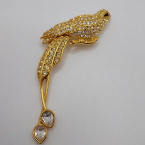 NOLAN MILLER Avalon Bird of Paradise Brooch Diamanté Crystal Jewelry ...