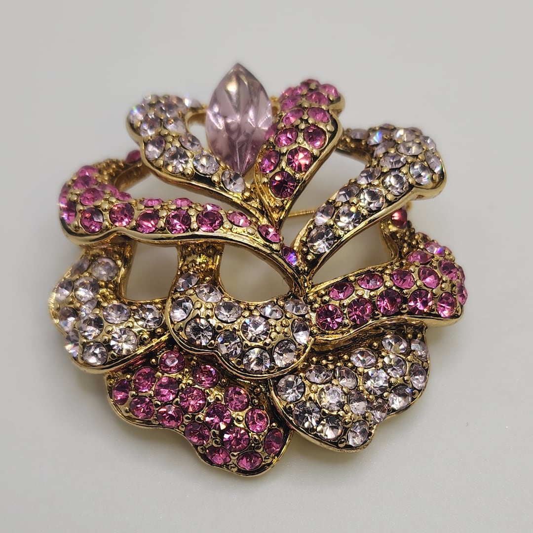 CAROLEE Pink Rose Brooch Simply Stunning Vintage Jewelry Lover Gift ...