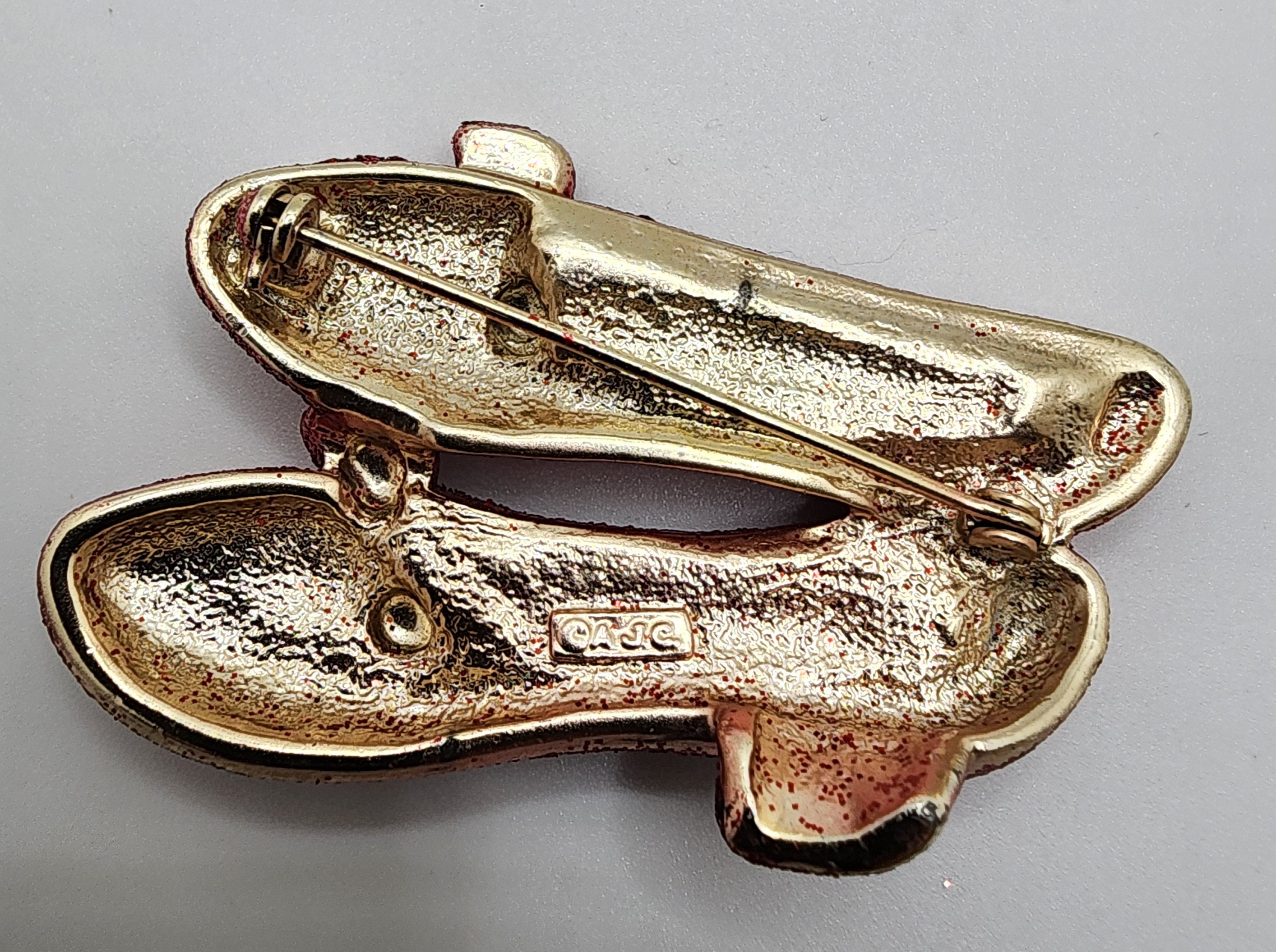 AJC Ruby Red Slippers Brooch Vintage Jewelry Lover Gift Magically Fun ...