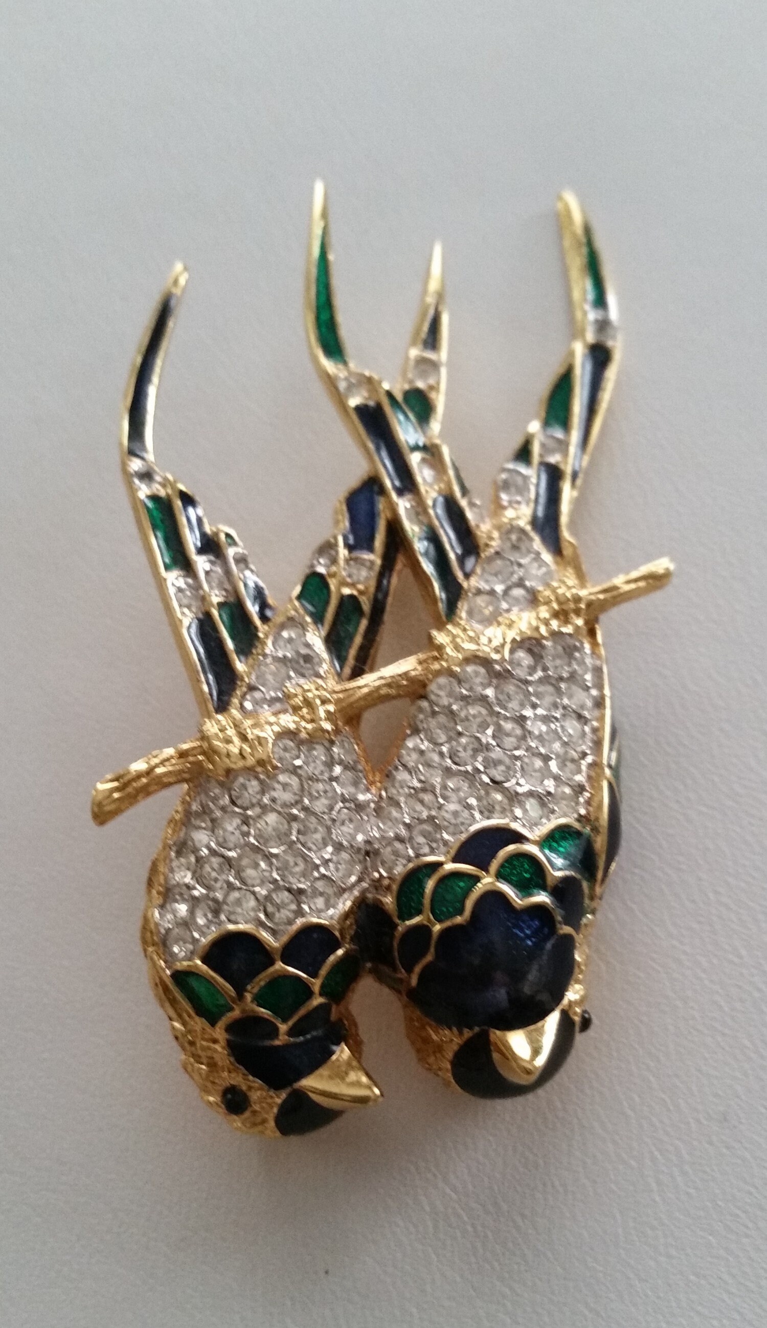 Sweetest D'ORLAN Brooch Blue Birds on A Branch Pin Vintage Jewelry ...