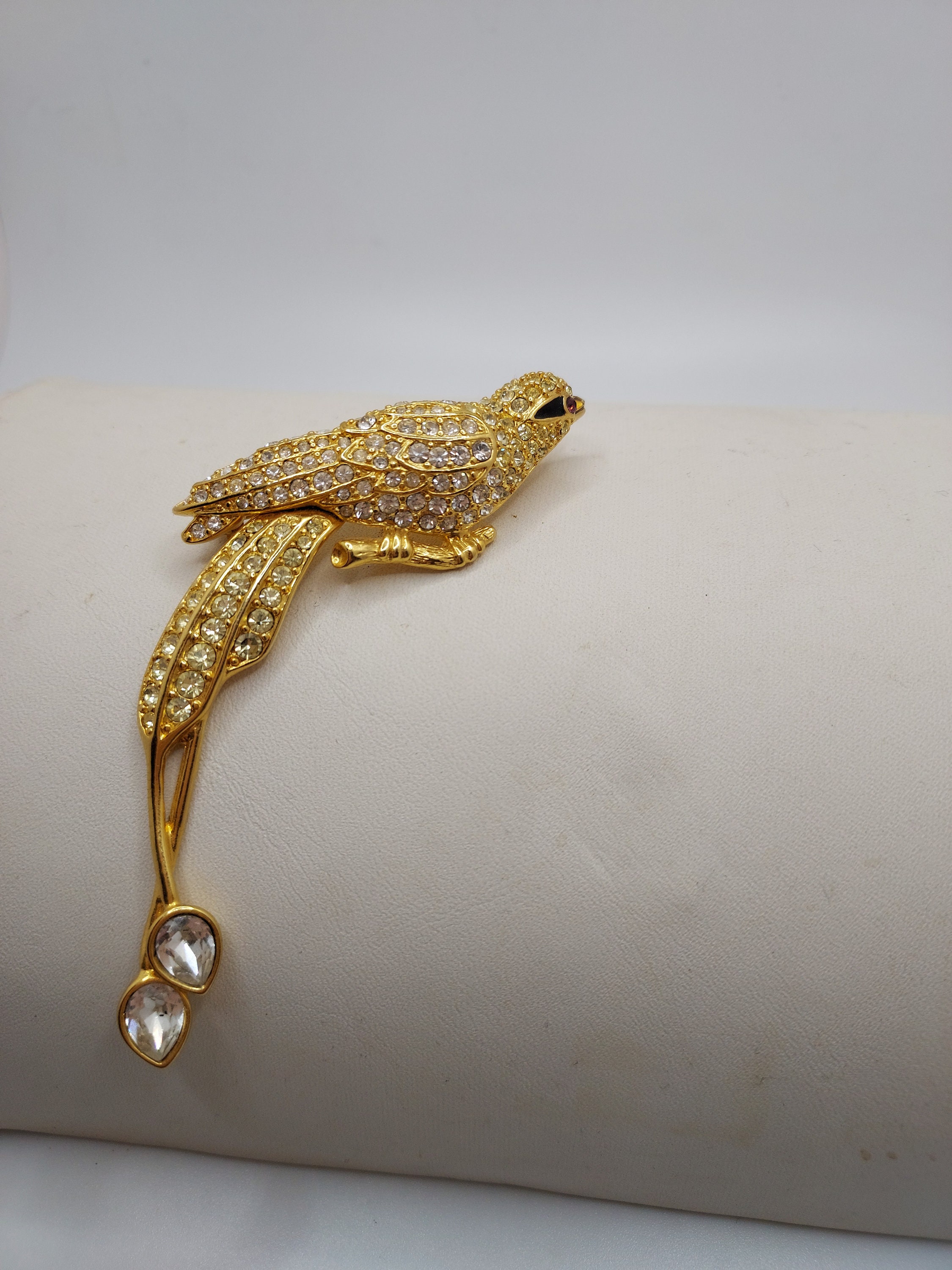 Nolan Miller Bird of Paradise Brooch, Diamanté Crystal Rhinestone ...