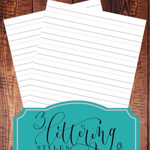 3 Lettering Styles Practice Worksheets, Calligraphy Lettering Guide ...