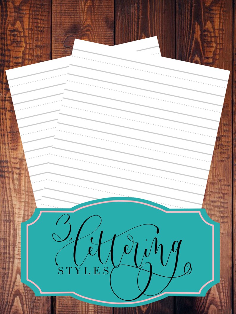 3 Lettering Styles Practice Worksheets, Calligraphy Lettering Guide ...