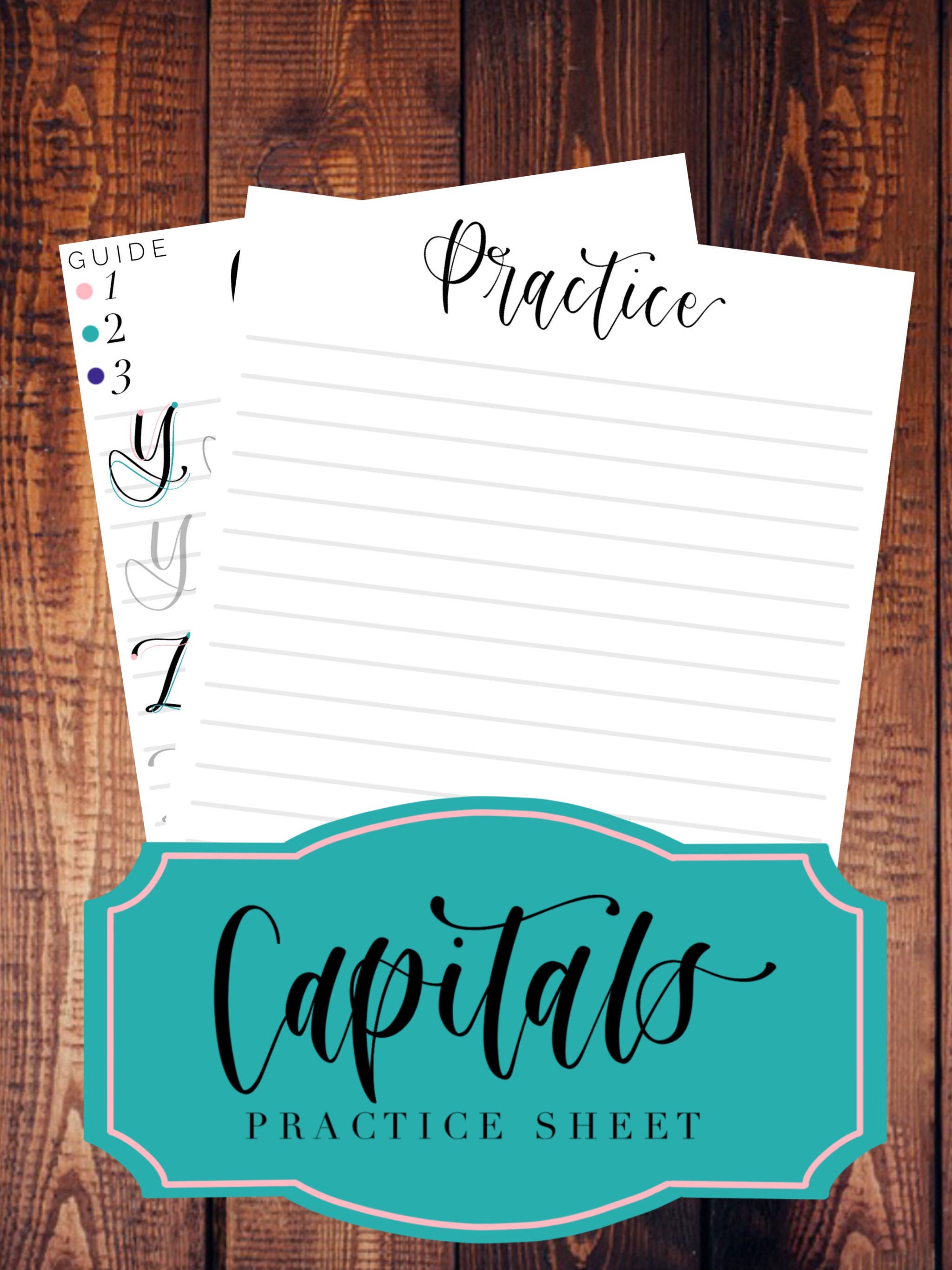 Capital Letters Practice Sheet, Calligraphy Lettering Guide, Lettering ...