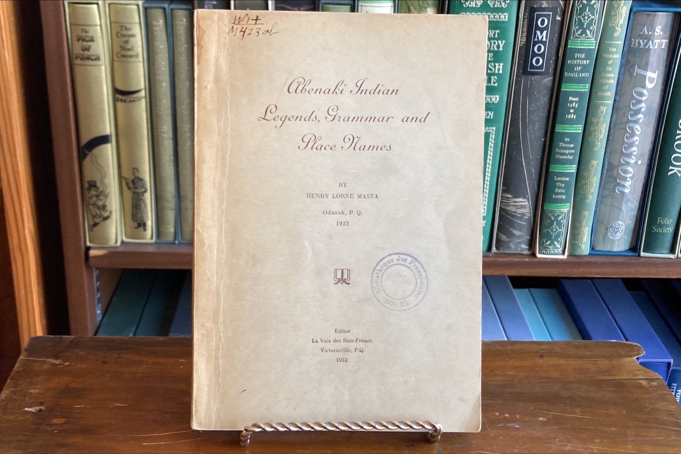 1932, Abenaki Indian Legends, Grammar and Place Names, by Henry Lorne ...