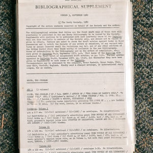 1983 to 1990, 1st Printing of Bibliographical Supplement of American ...