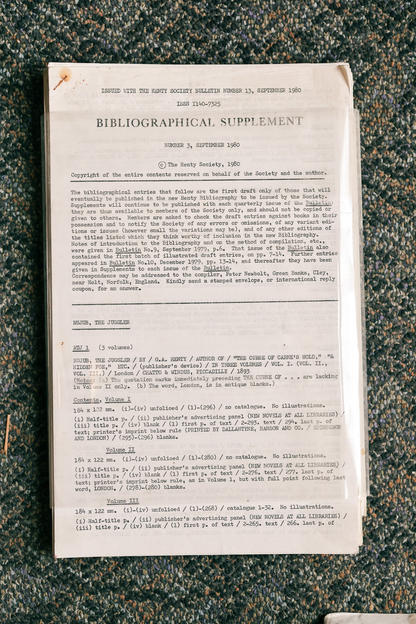 1983 to 1990, 1st Printing of Bibliographical Supplement of American ...