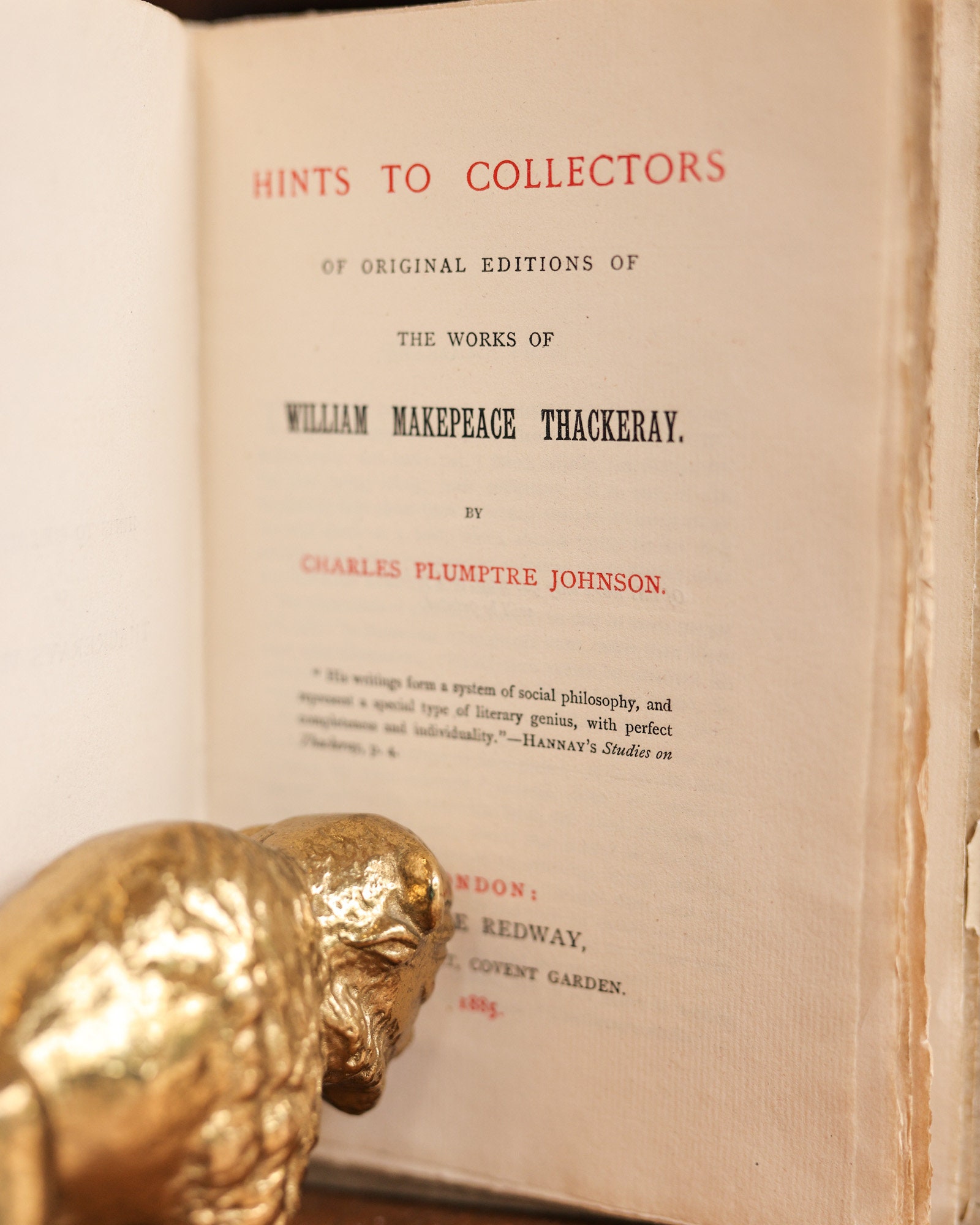 1885, Limited Edition of Hints to Collectors: of Original Editions of ...