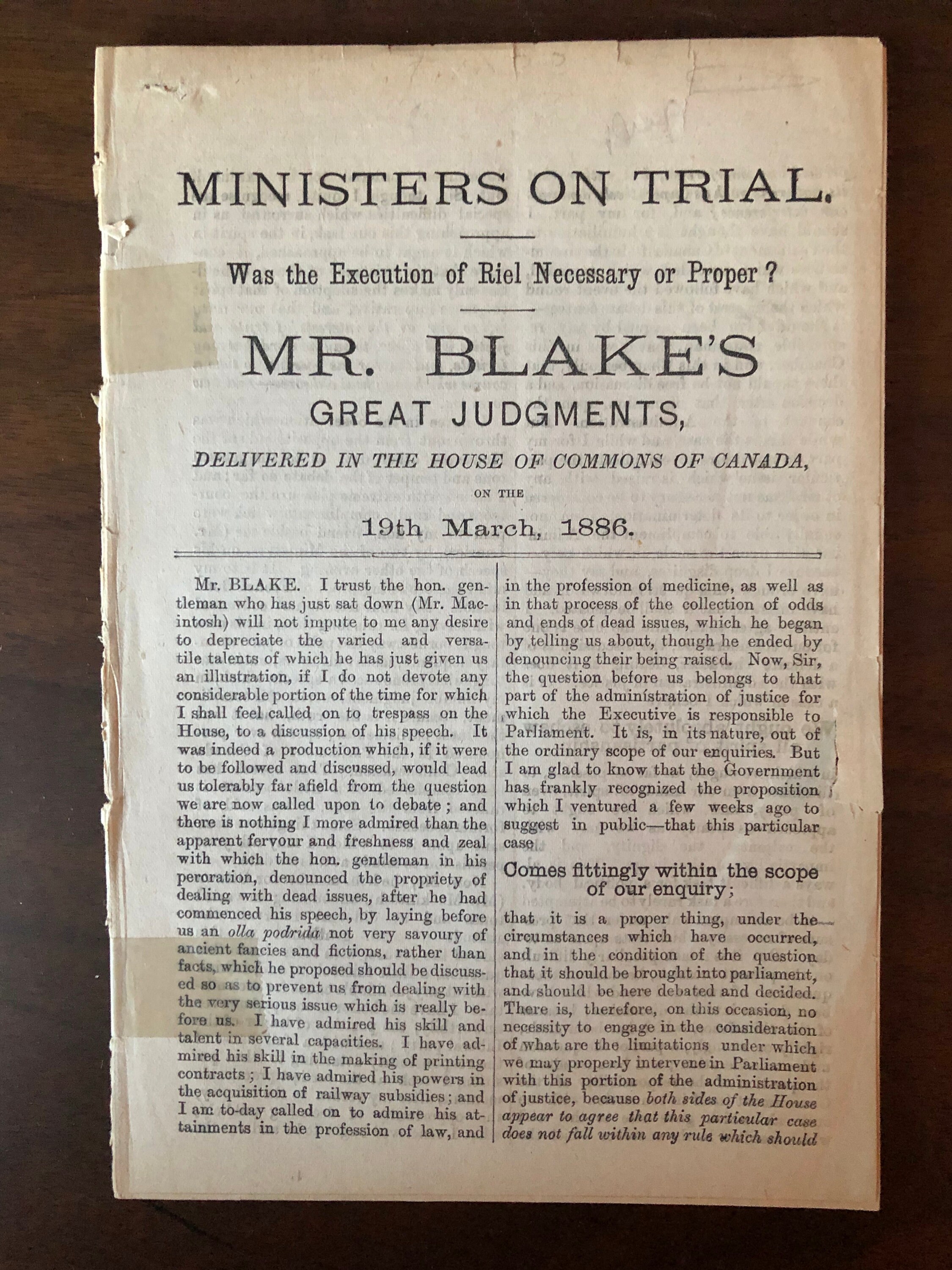 1886, Historical Document on the Execution of Louis Riel by Edward ...