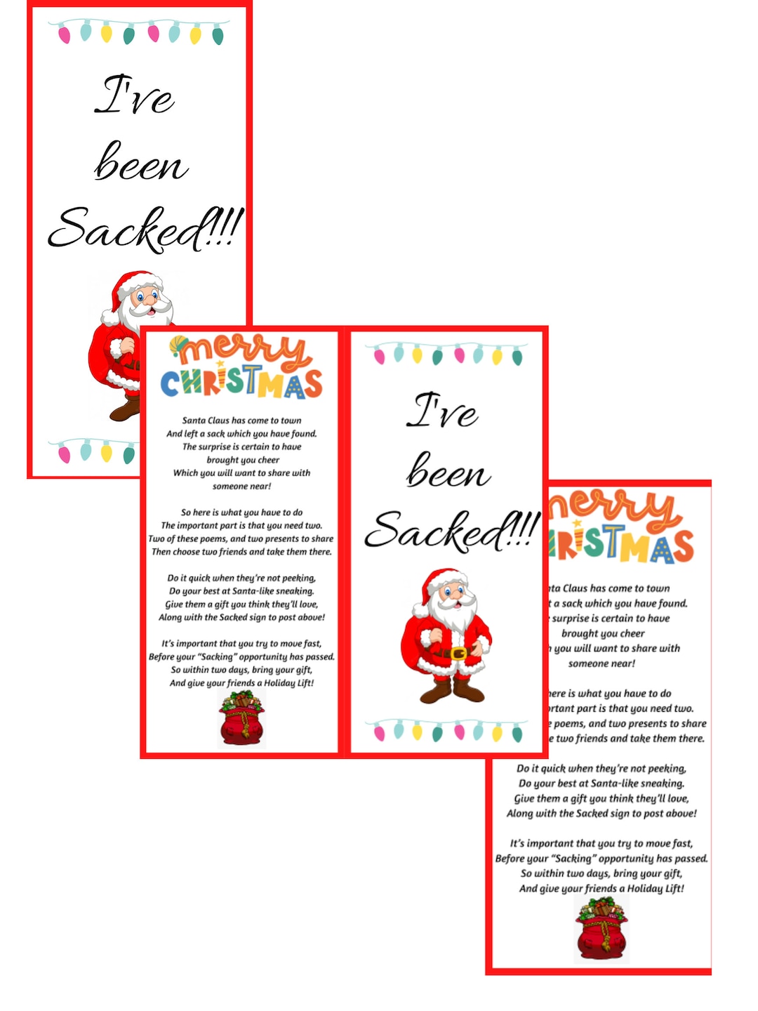 You've/we've Been Sacked! Instant Printable Download - Etsy