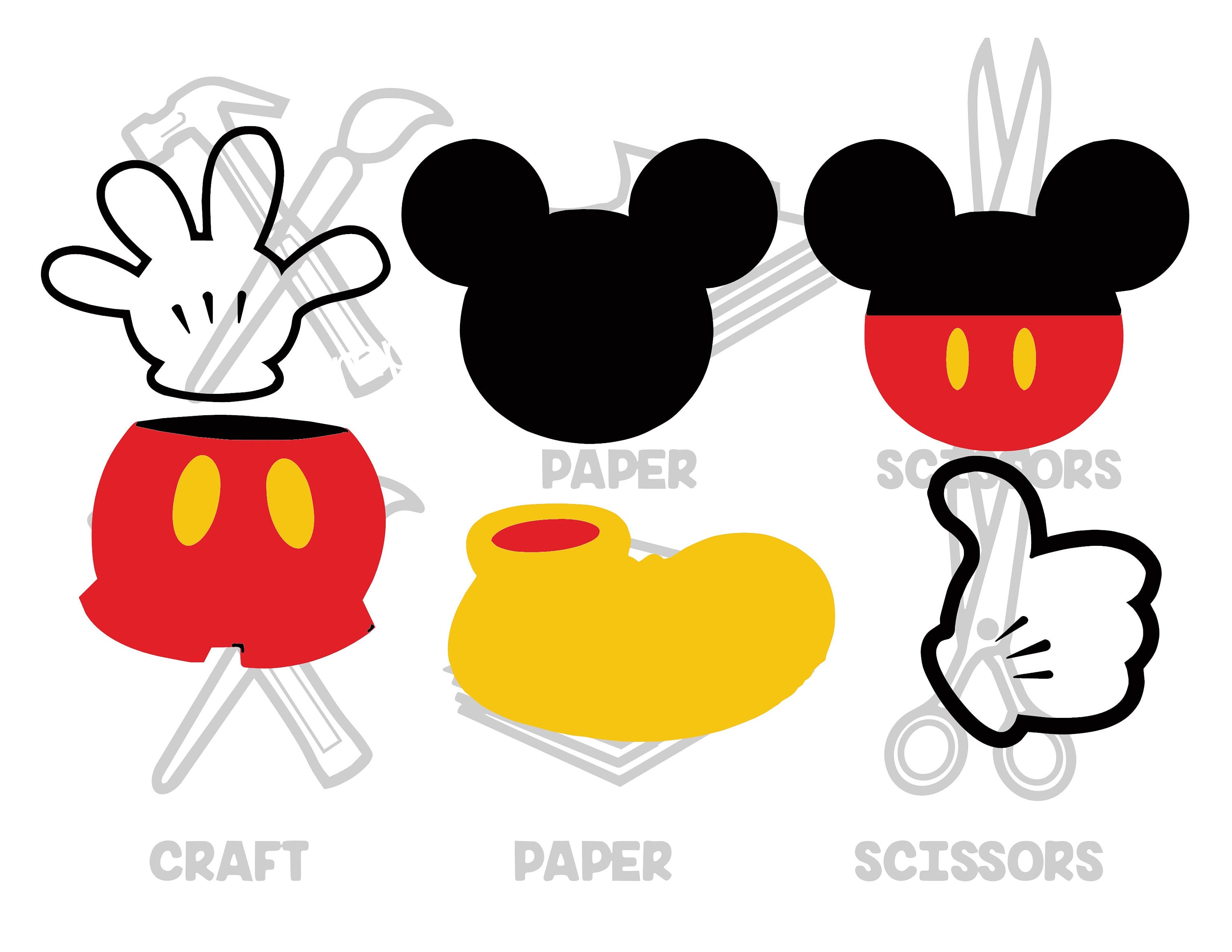 Mickey Mouse Body Parts Clipart