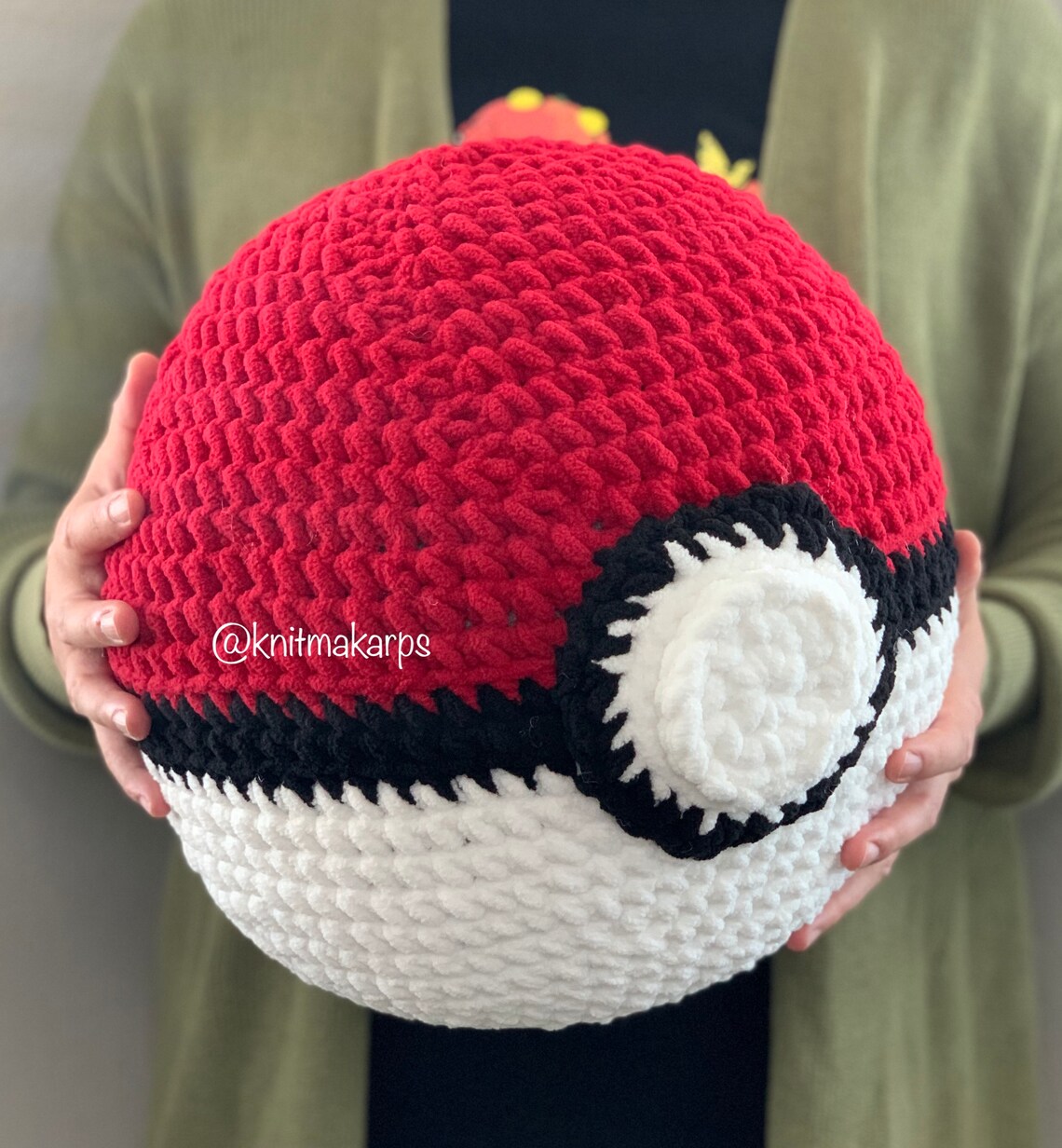 Large Pokeball Plush Amigurumi Toy - Etsy
