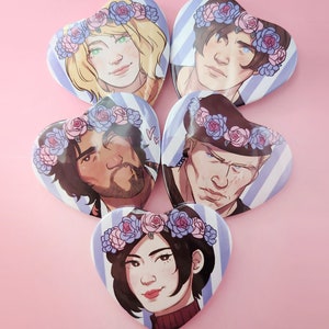Resident Evil Flower Crown Heart Buttons - Etsy