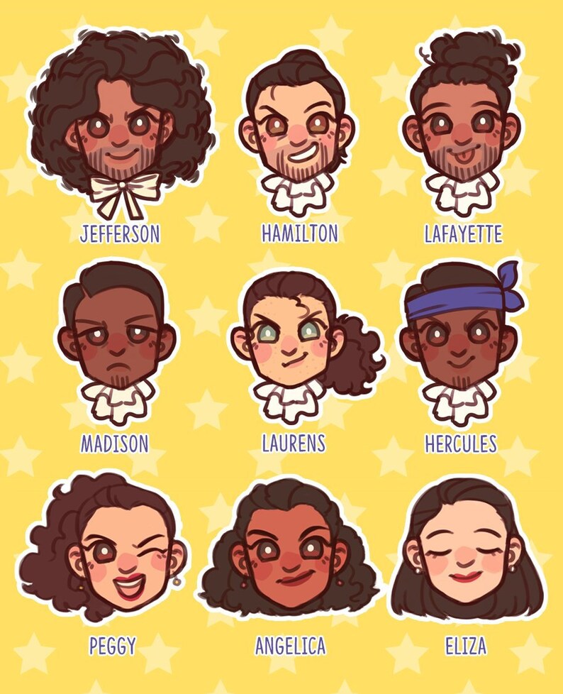 Hamilton Chibi Stickers | Etsy