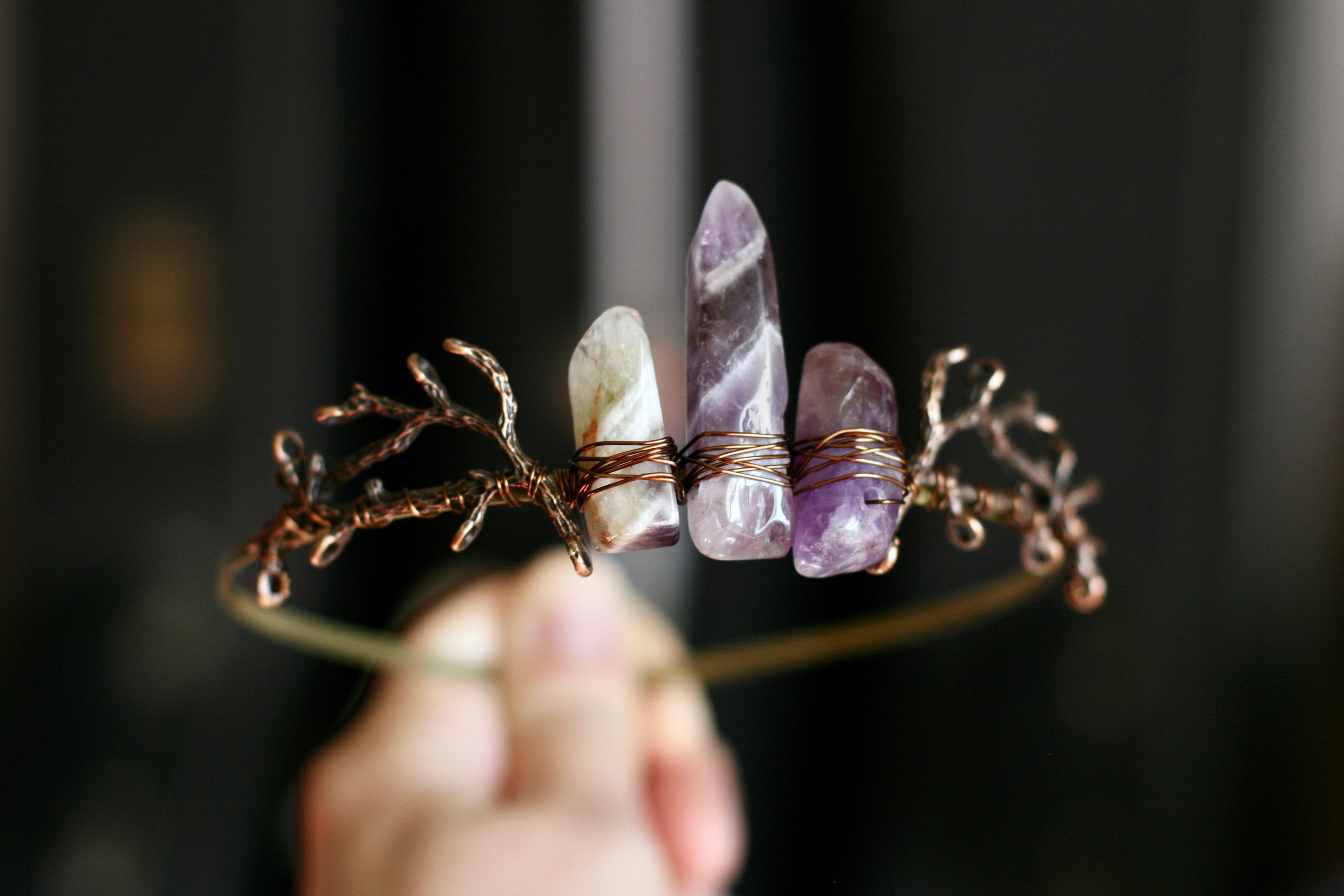 Amethyst Crystal Crown Elven Mermaid Fairy Crystal Crown - Etsy