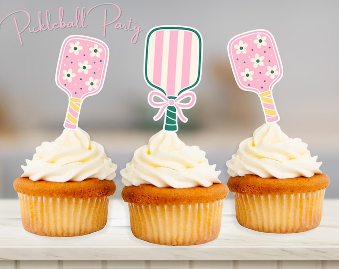 Pickleball Edible Image Cupcake & Cake Toppers Free Personalization - Etsy