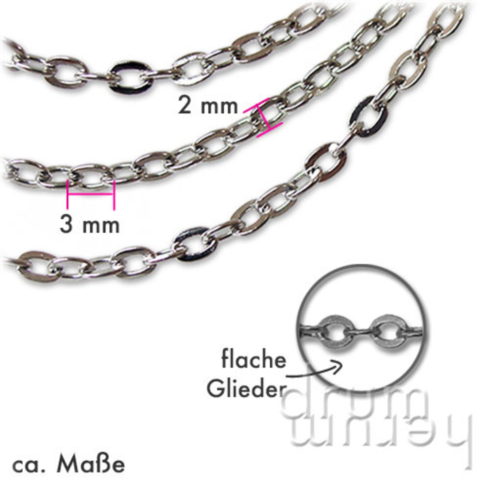 10 m 56 ct/meter chain 3 x 2 mm anchor chain by the metre | Etsy