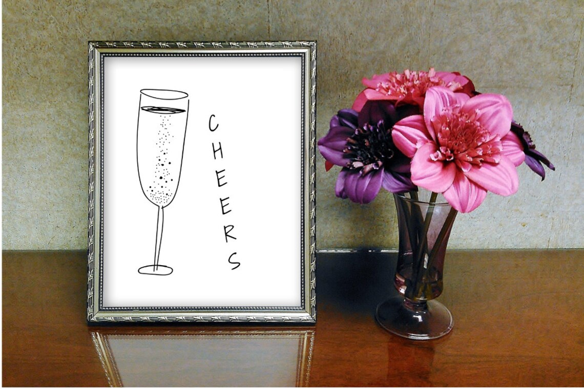 CHEERS Instant Digital Download Art Print PNG/PDF Files Included ...