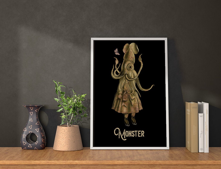 A4 and A 3 Victorian Monster Print - Etsy