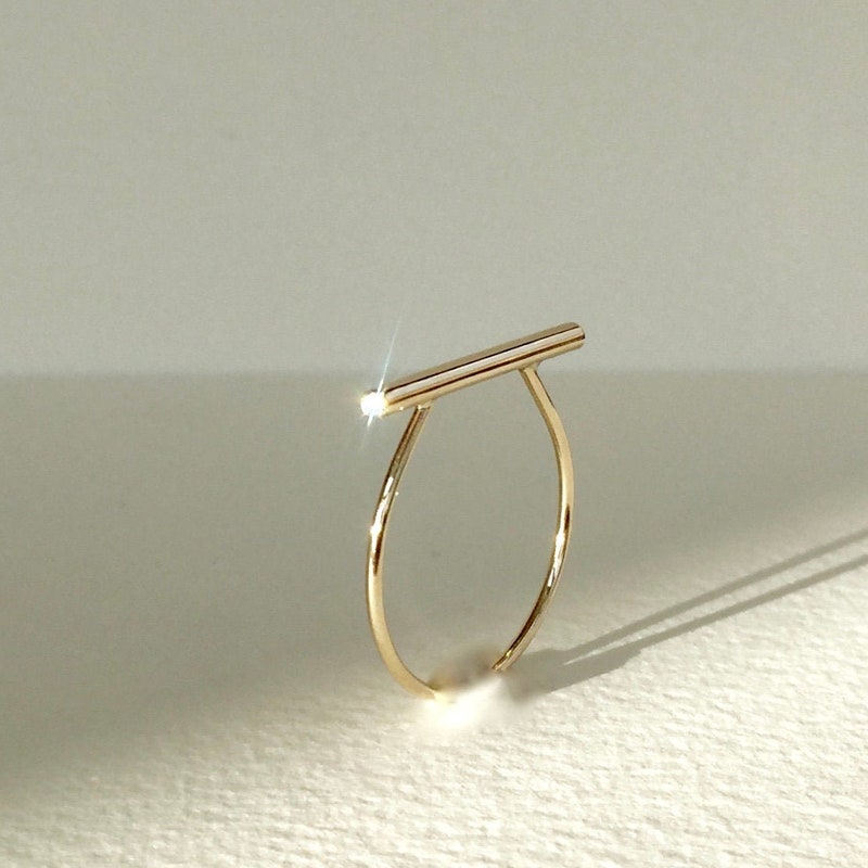 Diamond Bar Ring - Etsy