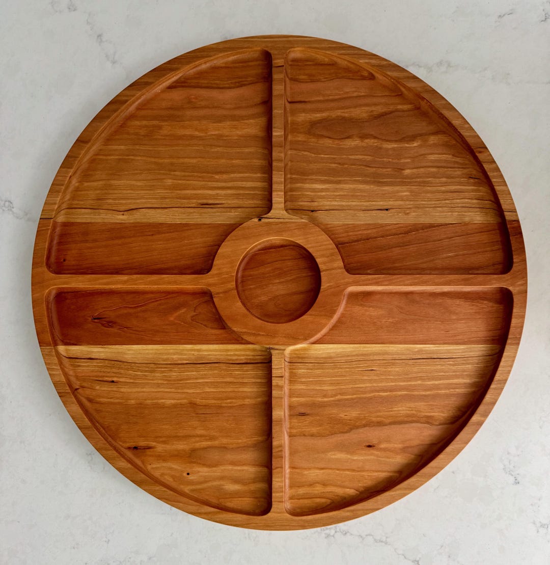 Cherry Lazy Susan 20 X 1 1/4 Inches Serving Tray With Dish - Etsy