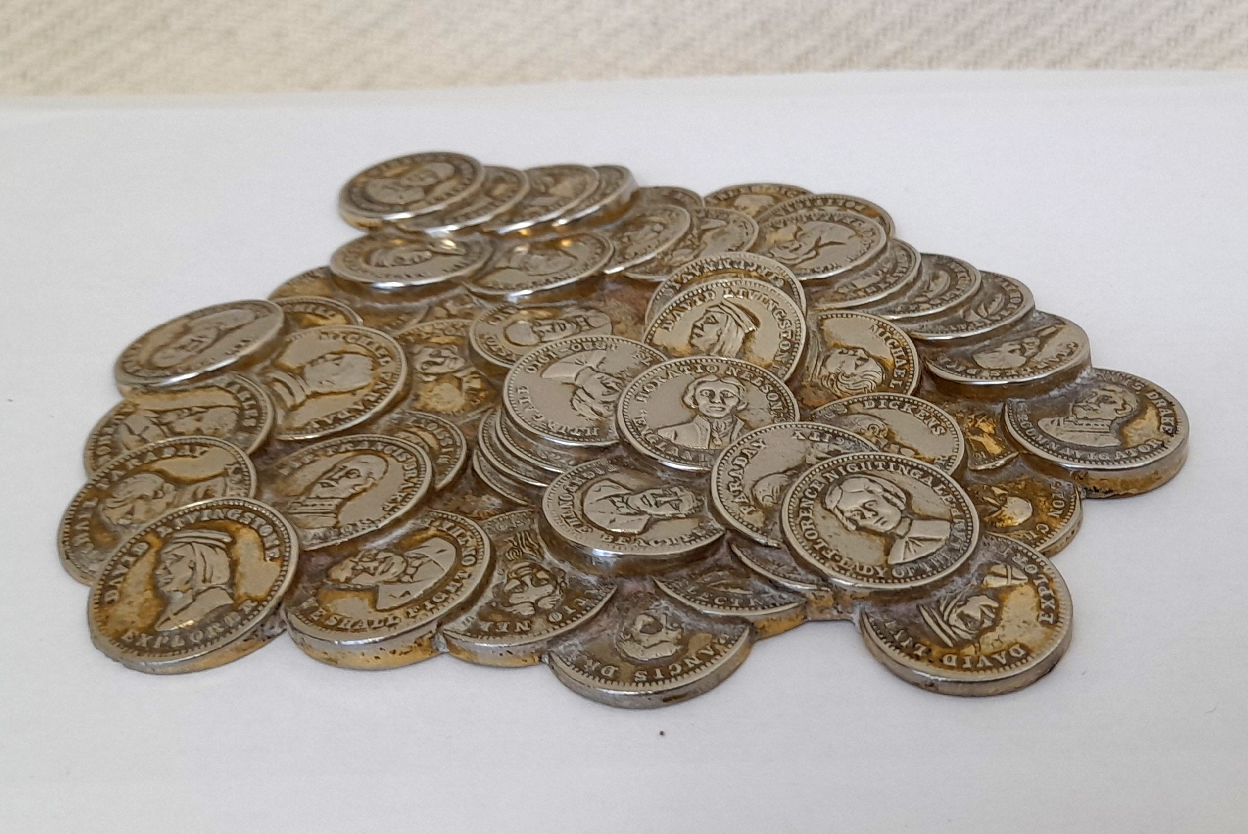 Rare British 1950's Trick Pile O Coins Paperweight Registered Design ...