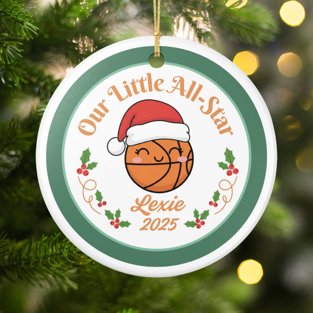 Personalized Basketball Ornament, Little All Star Gift, Custom Name ...