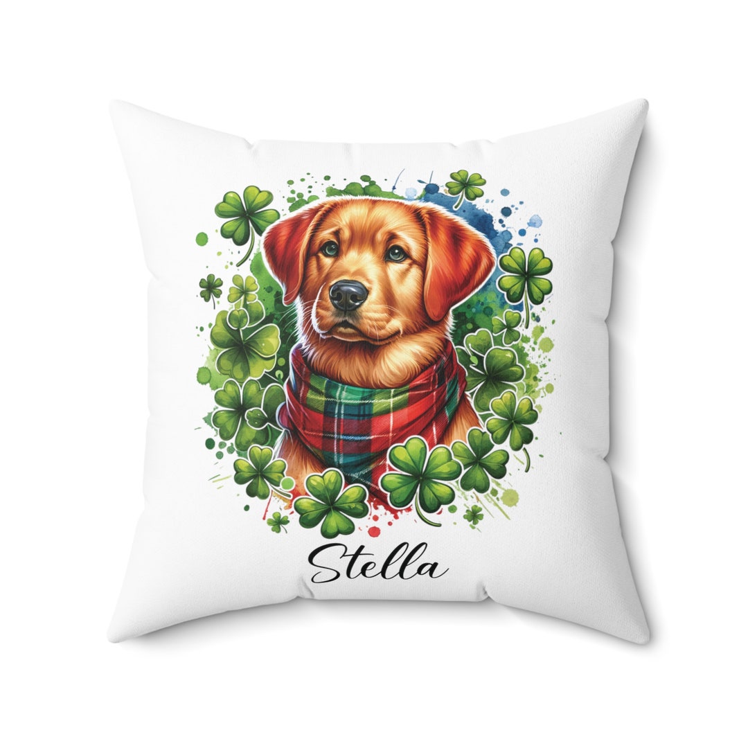 Personalized Fox Red Lab Irish Labrador Retriever Spun Polyester Square ...