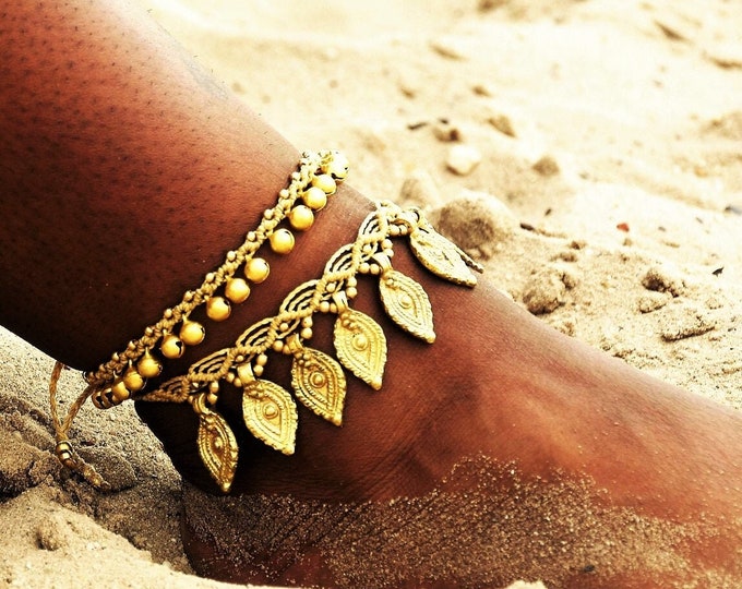 Gold Boho Anklets | Woven Anklet | Knotted Anklet | Macrame Anklets ...