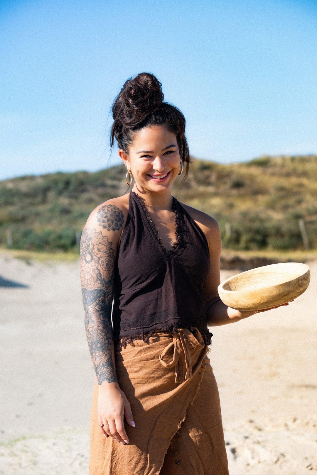 Tribal Halter Top With Fringes | Native Top | Backless Boho Top ...