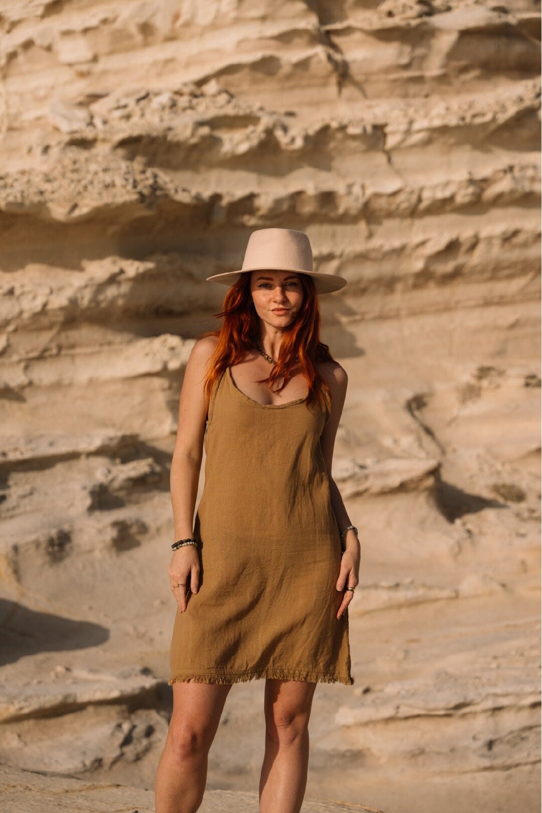 Backless Boho Dress | Faux Linen Summer Dress | Open Back Summer Dress ...