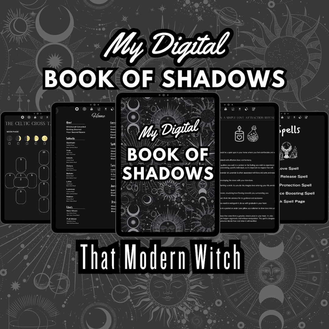 Digital Grimoire Book of Shadows Witchcraft Journal for - Etsy