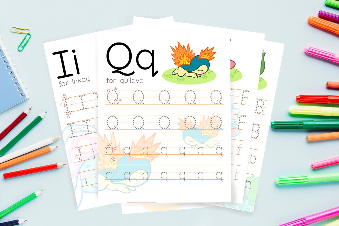 Pokemon Alphabet, Home School Tracing Sheets, Alphabet Tracing Sheets ...