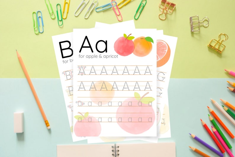 Fruit Alphabet, Home School Tracing Sheets, Alphabet Tracing Sheets ...