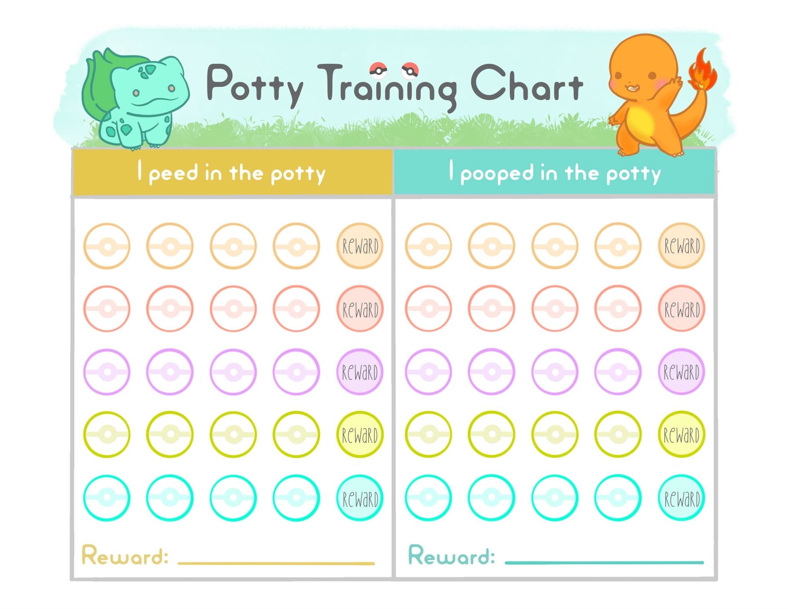 Simple Pokemon Potty Training Chart, Pokemon, Potty Chart, Potty ...