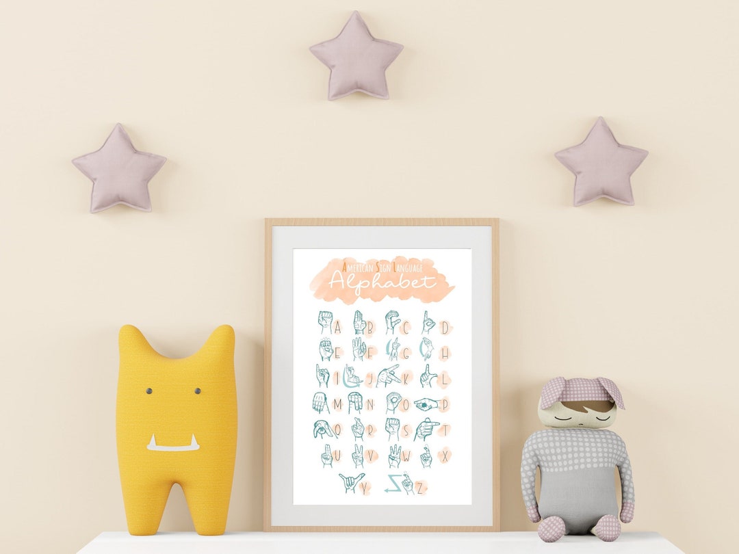 PRINTABLE ASL Alphabet, American Sign Language, Alphabet, Abc, Nursery ...