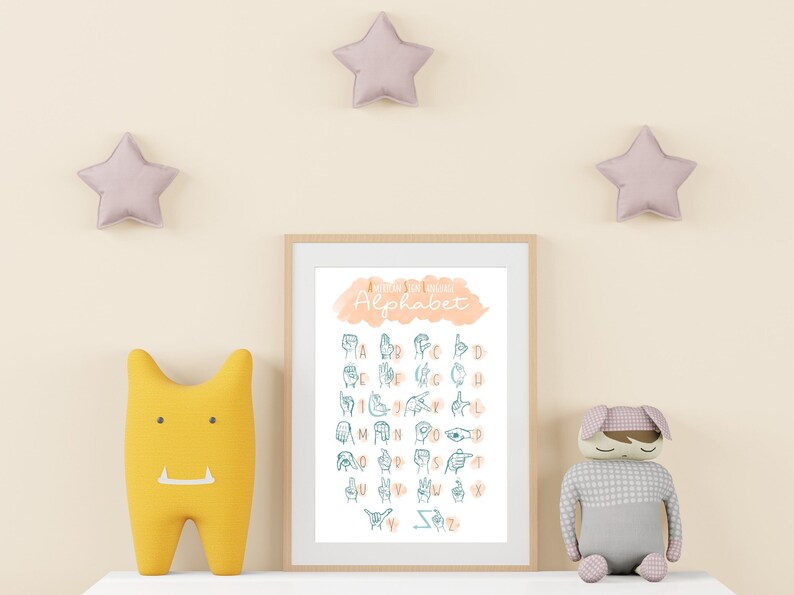 PRINTABLE ASL Alphabet, American Sign Language, Alphabet, Abc, Nursery ...