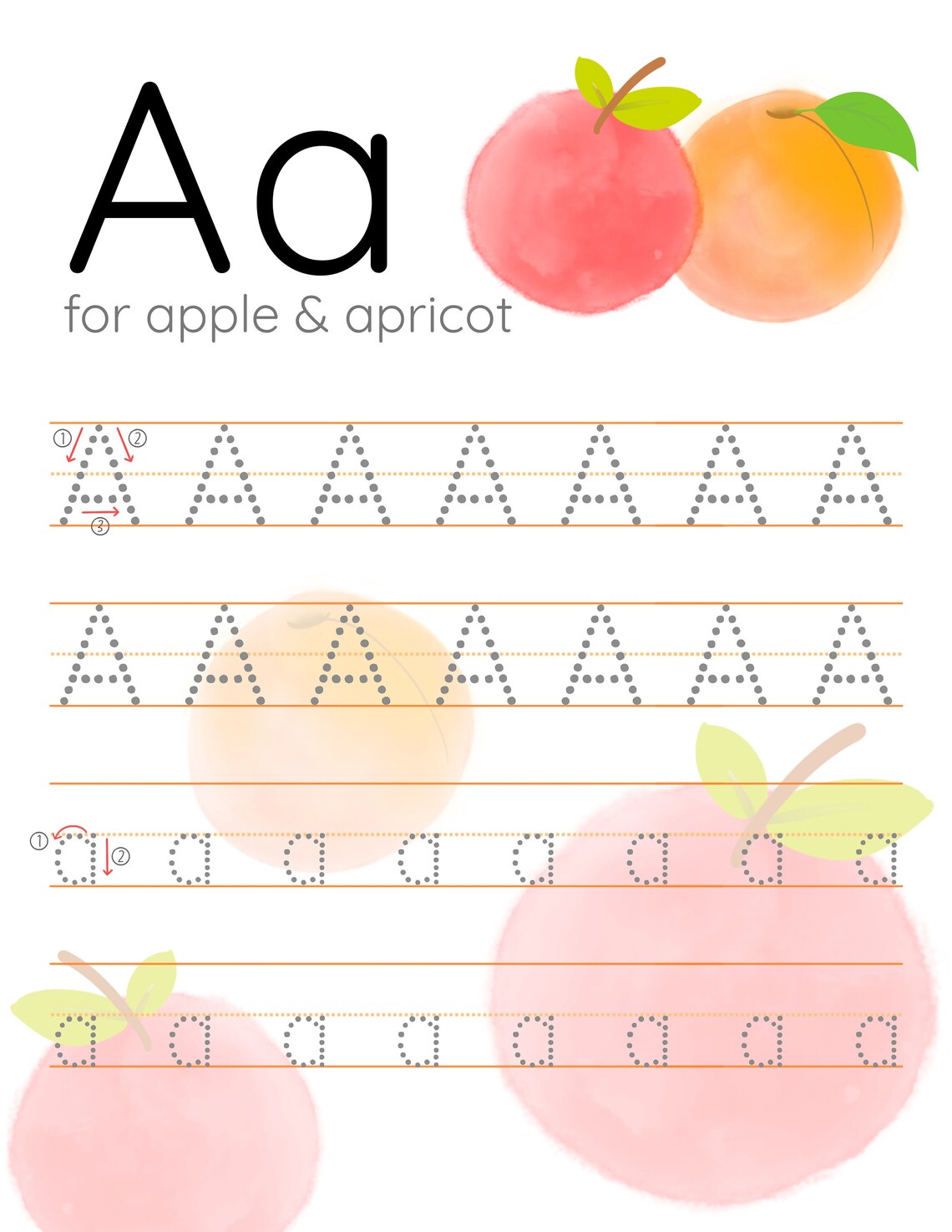 Fruit Alphabet, Home School Tracing Sheets, Alphabet Tracing Sheets ...