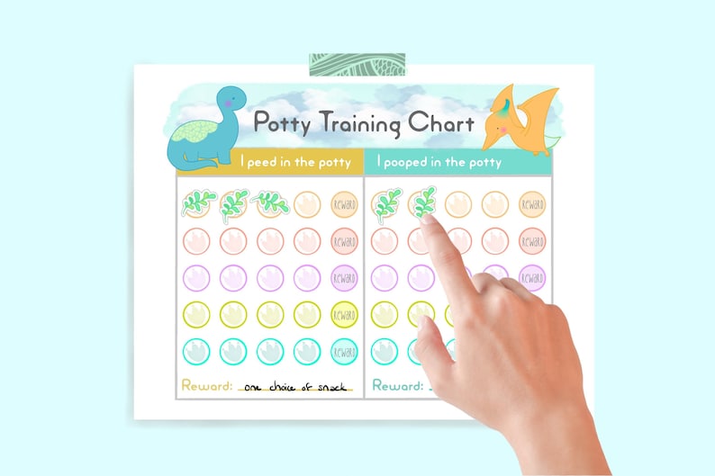 Simple Dinosaur Potty Training Chart, Pokemon, Potty Chart, Potty ...