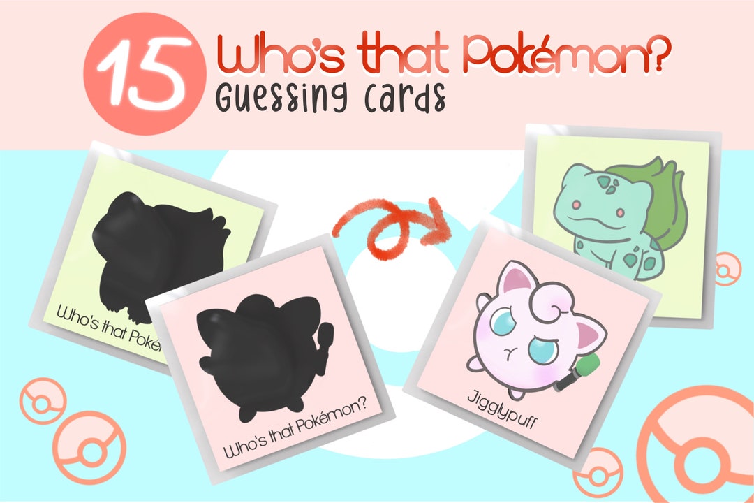 Who's That Pokemon, Flashcard, Guessing Game, Contrast Card, Pokemon ...