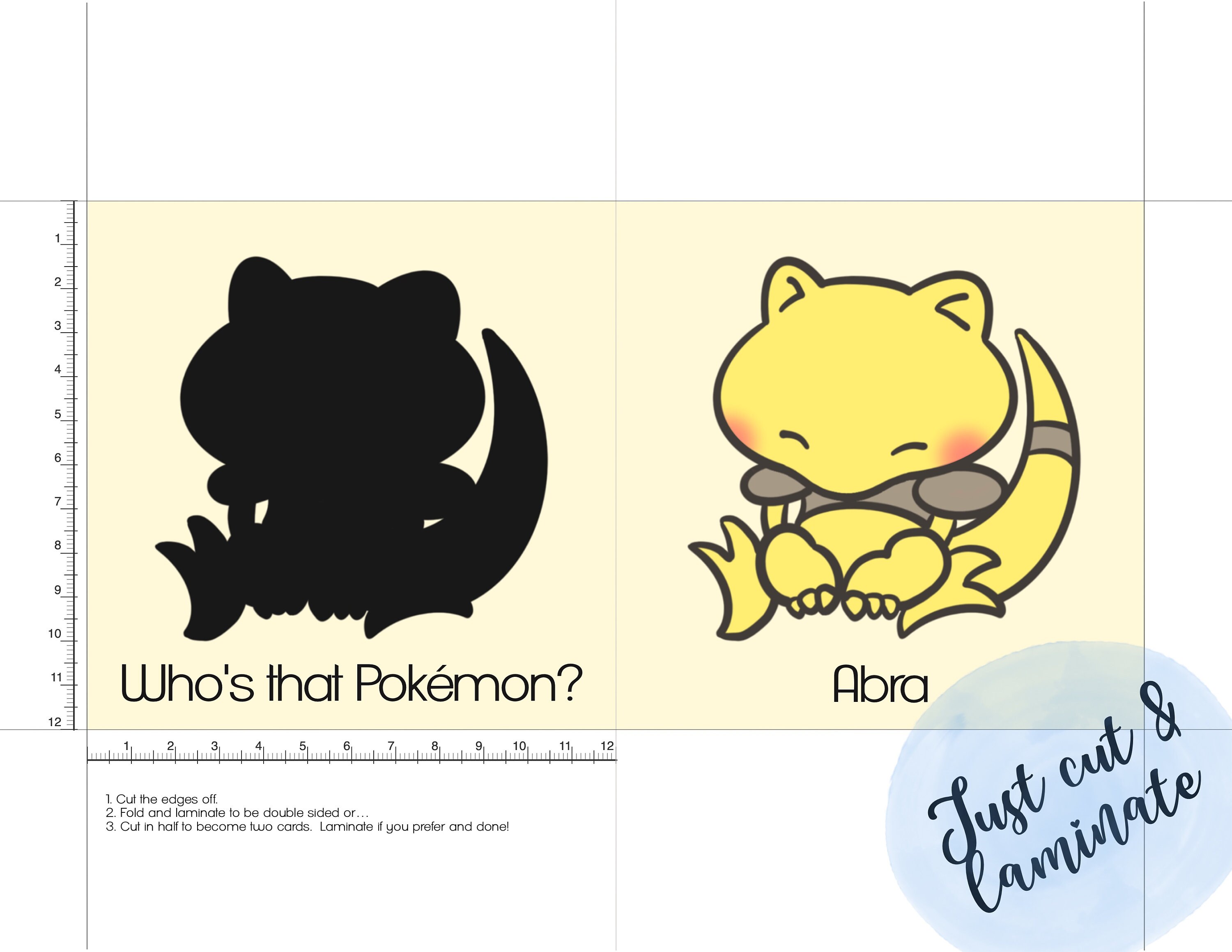 Who's That Pokemon, Flashcard, Guessing Game, Contrast Card, Pokemon ...