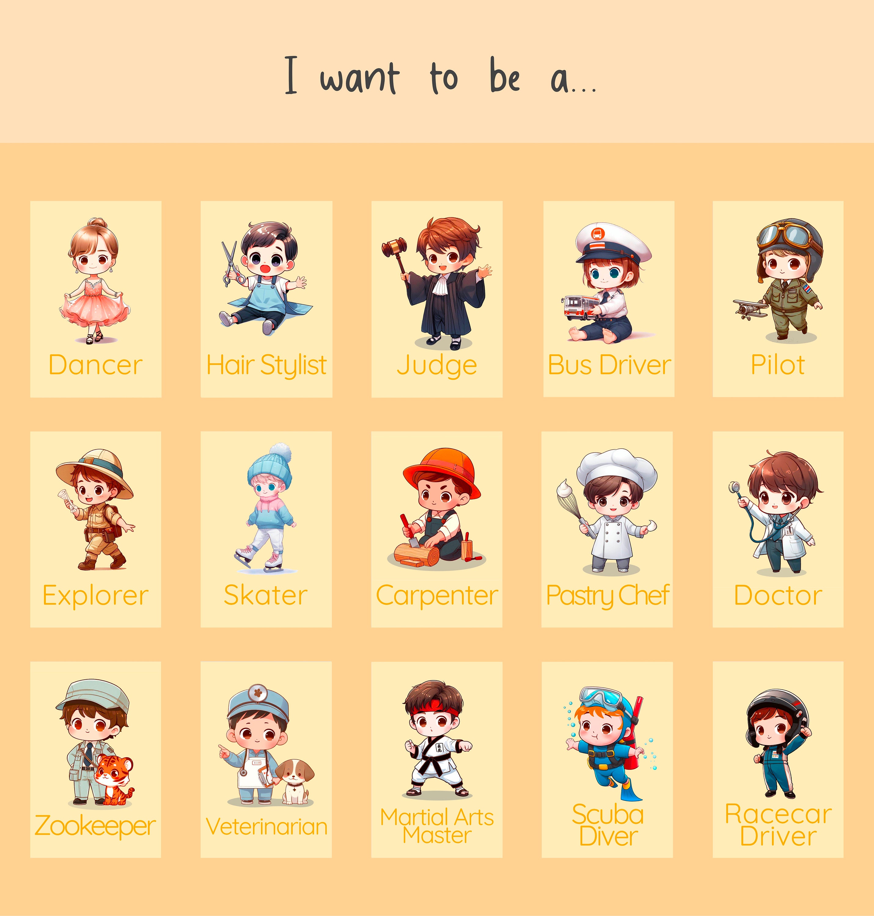 PRINTABLE Job Flashcard, Occupation, Tools, Double-sided, Digital ...