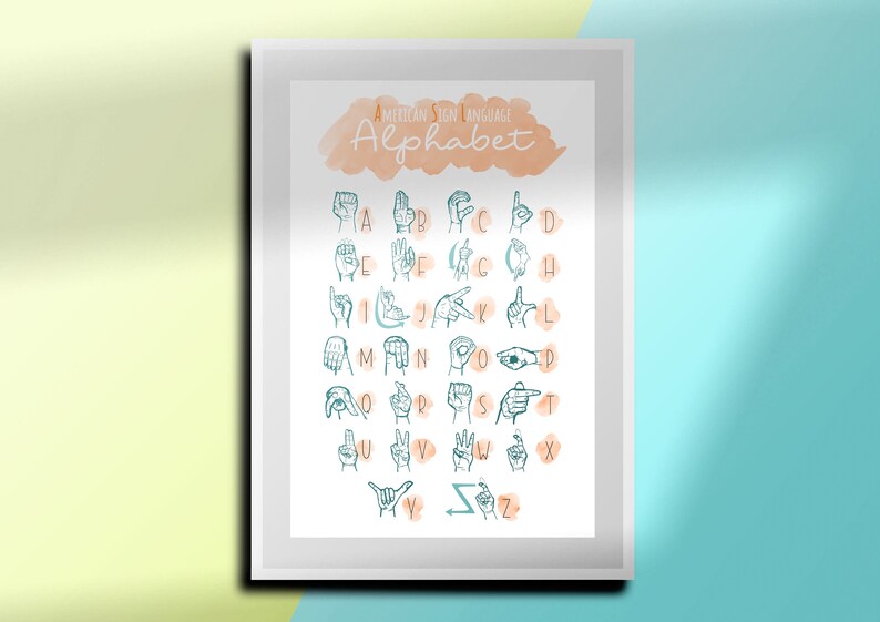 PRINTABLE ASL Alphabet, American Sign Language, Alphabet, Abc, Nursery ...