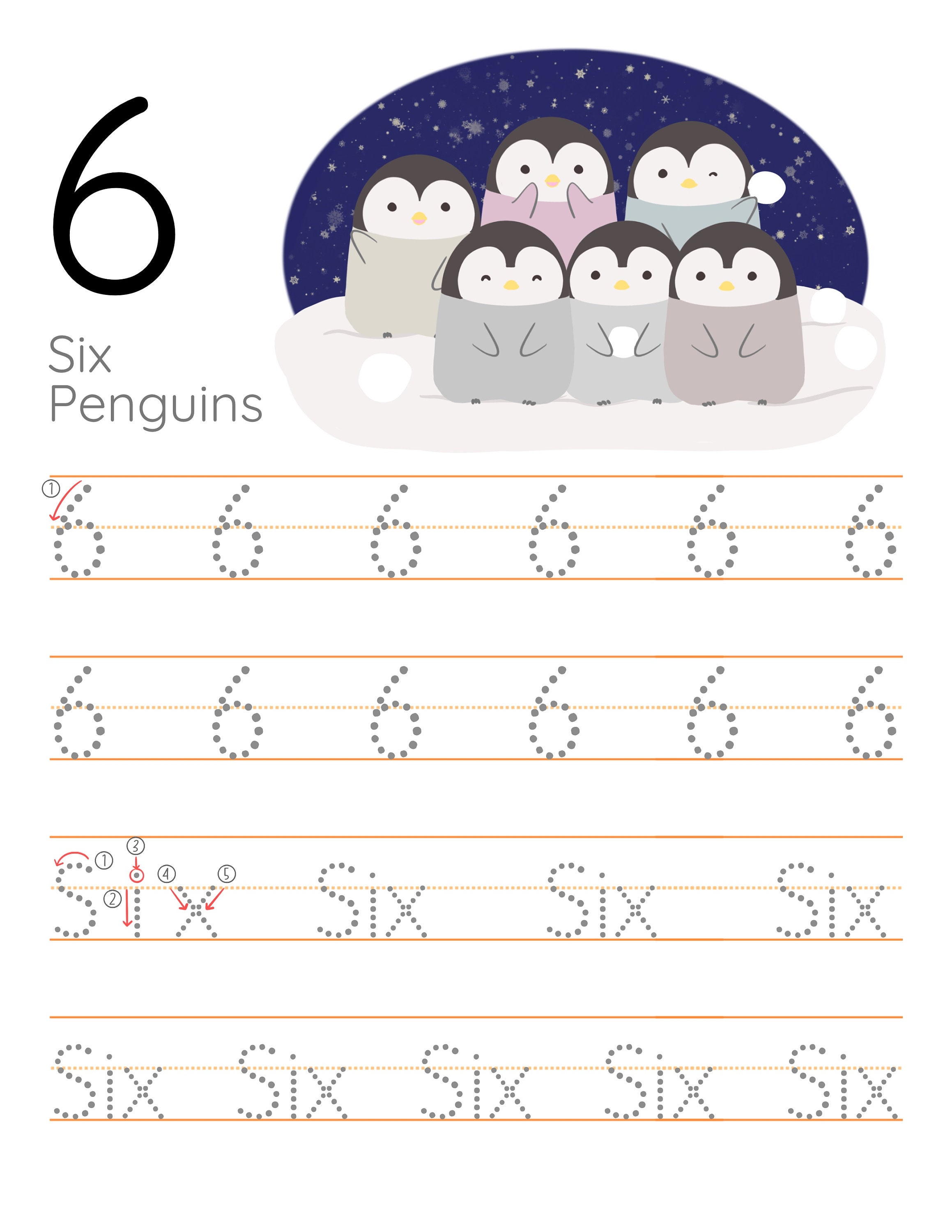 1-10 Tracing Sheets, Number Tracing Sheets, Animal Tracing Sheets, Cute ...